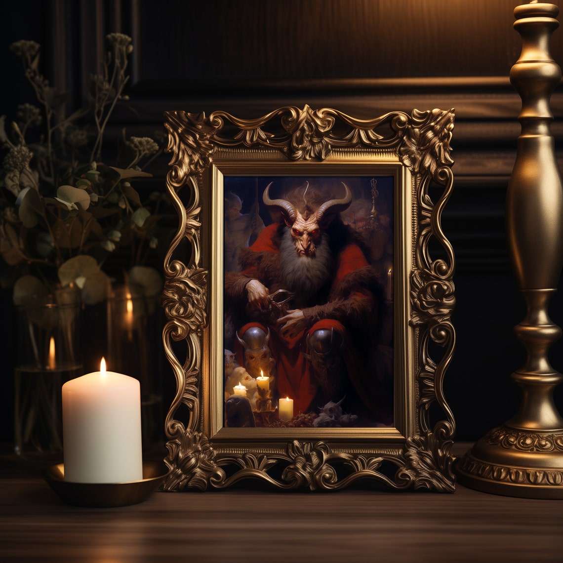 Krampus Gothic Art Print, Krampus Christmas Poster, Horror Decor, Dark ...