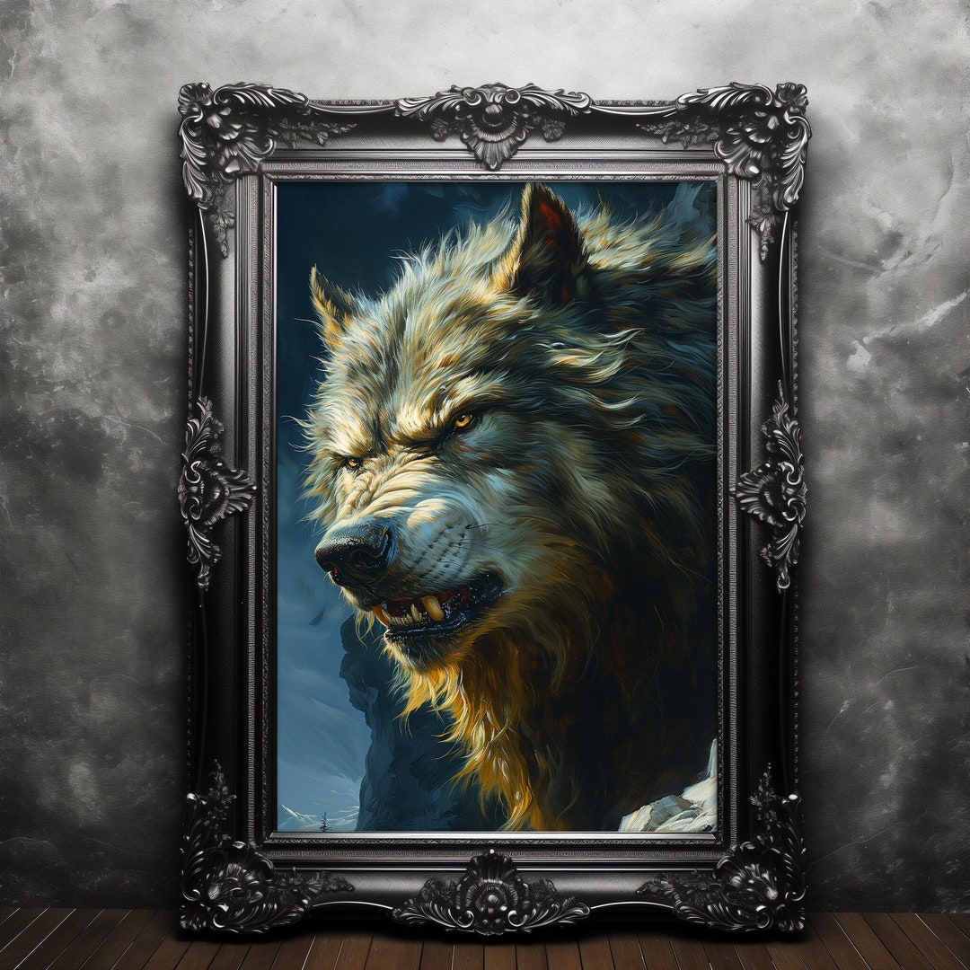 Werewolf Moonlight Art Print Wolf Poster Art, Gothic Fantasy, Dark ...