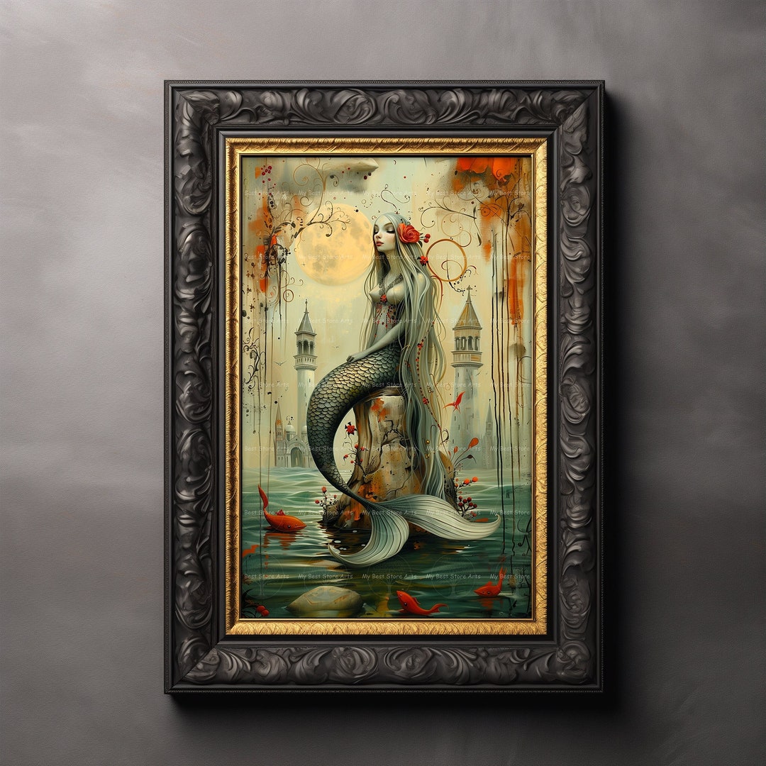 Whimsical Mermaid Art Print Sea Siren Poster, Ocean Fantasy Decor ...