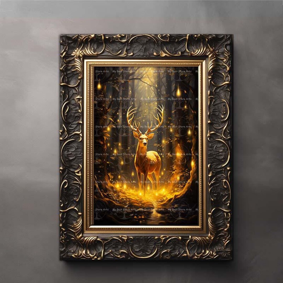 Deer Magical Fantasy Print, Dark Cottagecore Art, Magic Fairycore ...