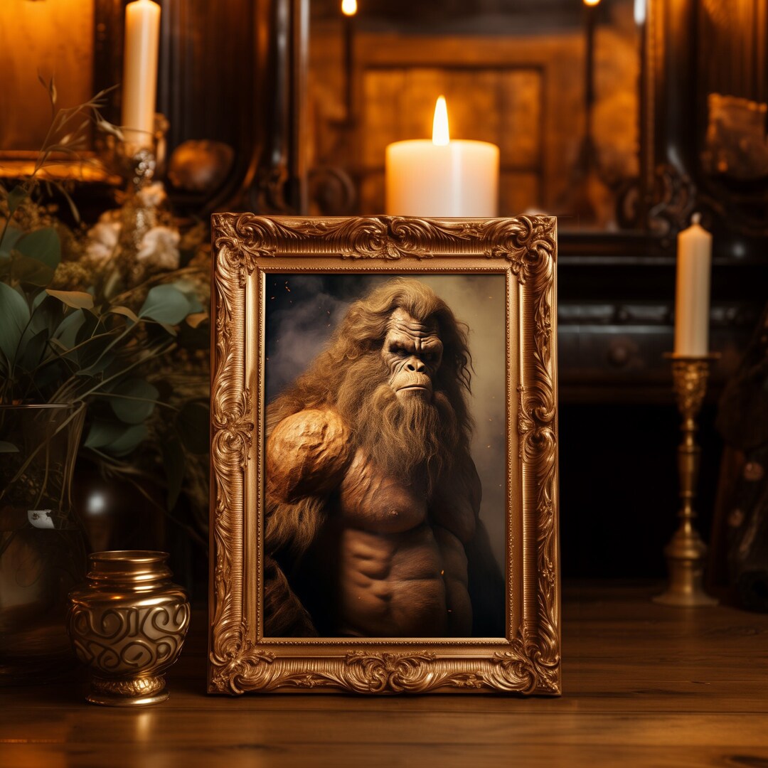 Bigfoot Sasquatch Art Print, Legendary Creature Big Foot, Beast Poster ...