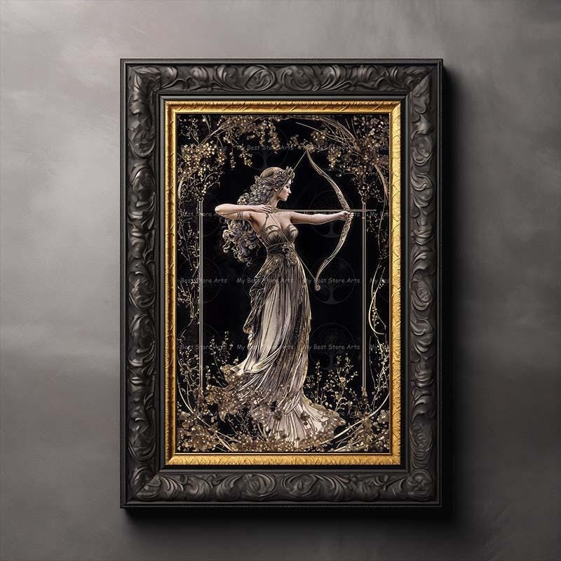 Artemis Art Print - Greek Goddess of Hunting, Celestial Mythology Wall ...