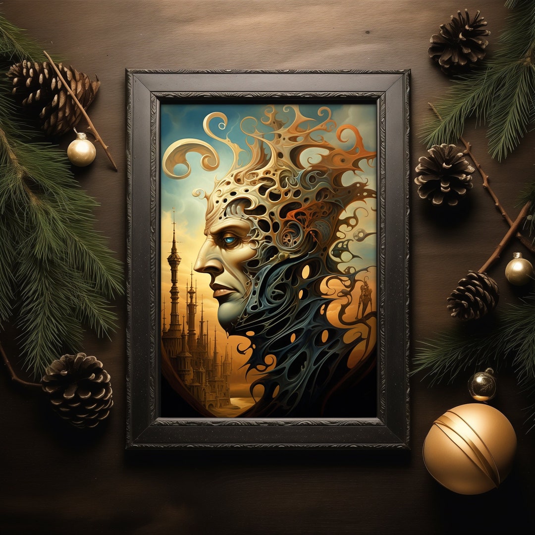 Abstract Wizard Art Print Surreal Poster, Fantasy Mage Wall Decor ...