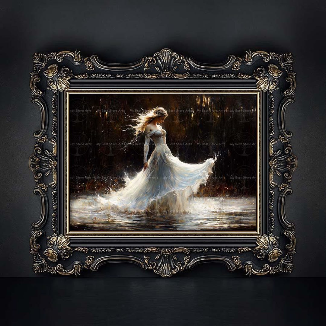 Elegant Water Nymph Print - River Naiad, Nature Spirit, Moody Gothic ...