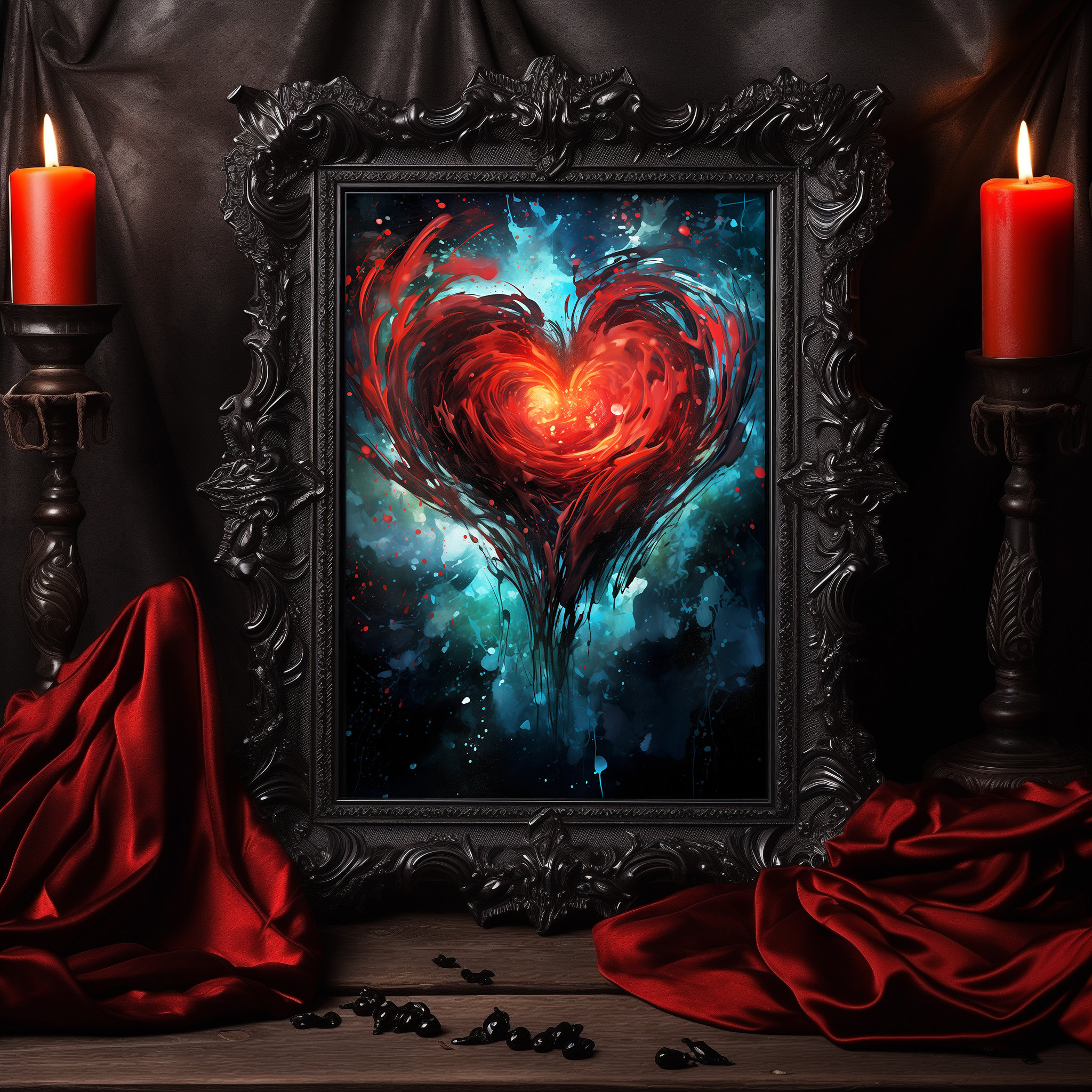 Heart Art Print, Surreal Poster, Fantasy Wall Decor, Whimsigoth Picture ...