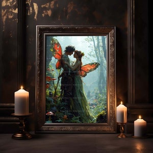 Romantic Fairy Art Print - Fantasy Wall Decor, Magical Fae Poster ...
