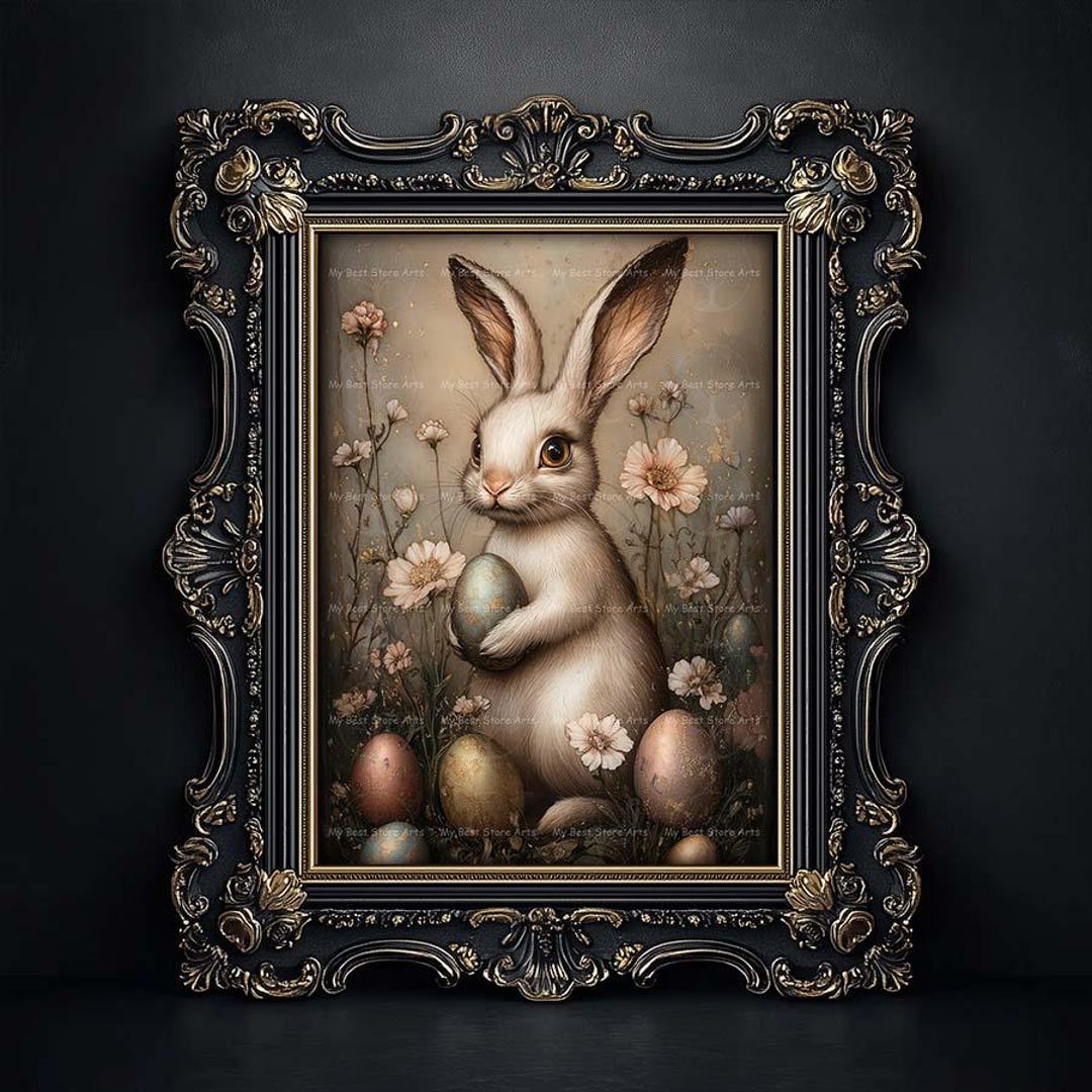 Gothic Easter Bunny Art Print - Fantasy Poster, Animal Home Decor ...