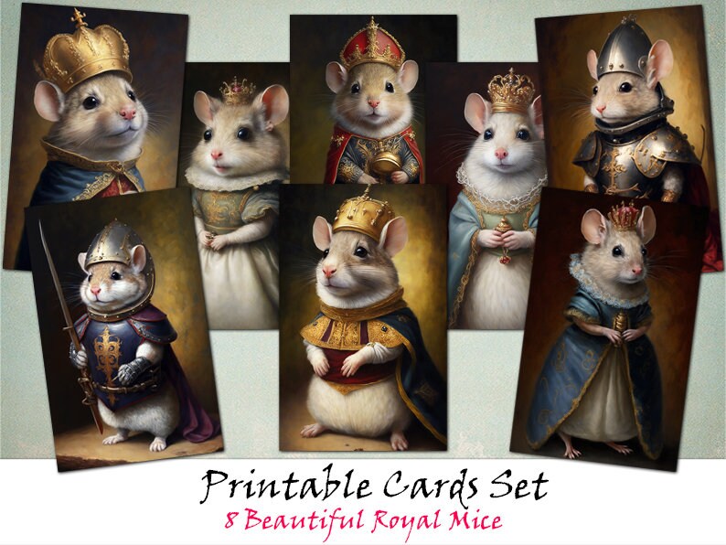 Royal Mouse Cards Royal Mice Junk Journal Digital Download - Etsy