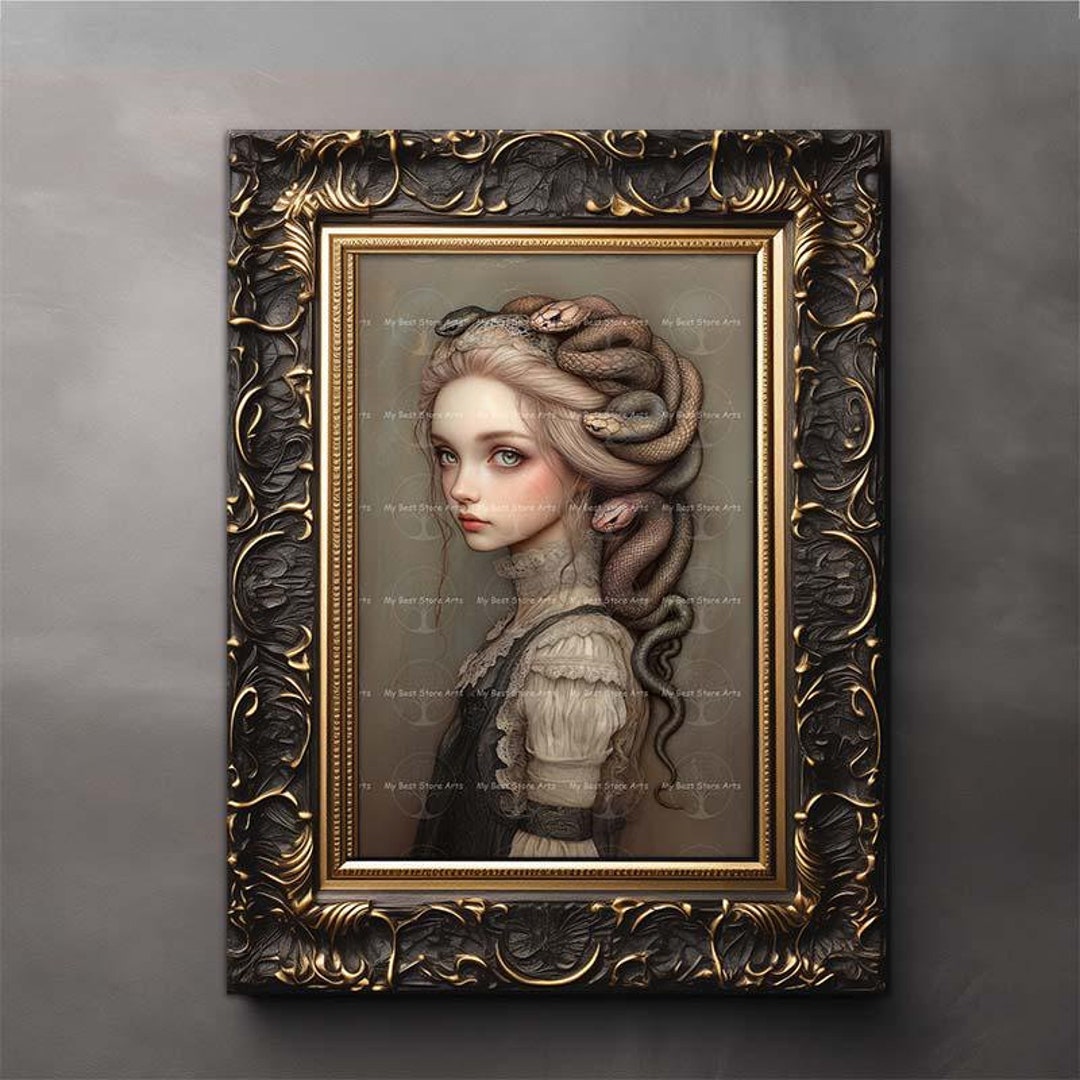 Victorian Medusa Art Print - Gothic Poster, Fantasy Witchy Decor, Snake ...