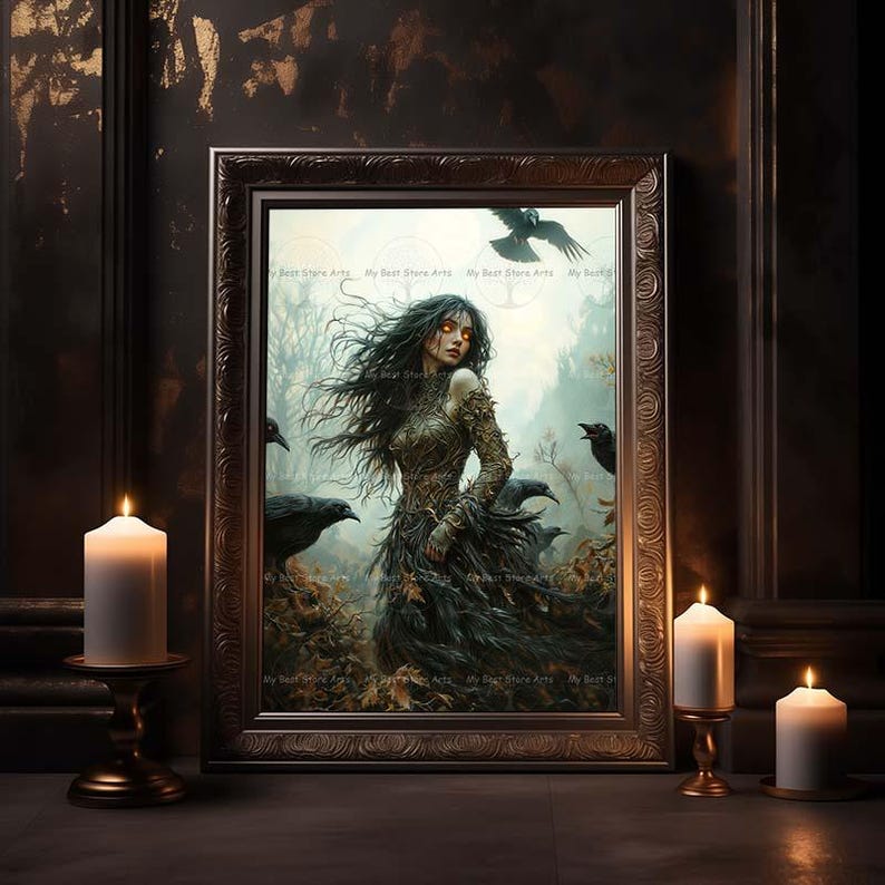 Badb War Goddess Art Print - Witchy Gothic Picture, Folklore Wall Decor ...