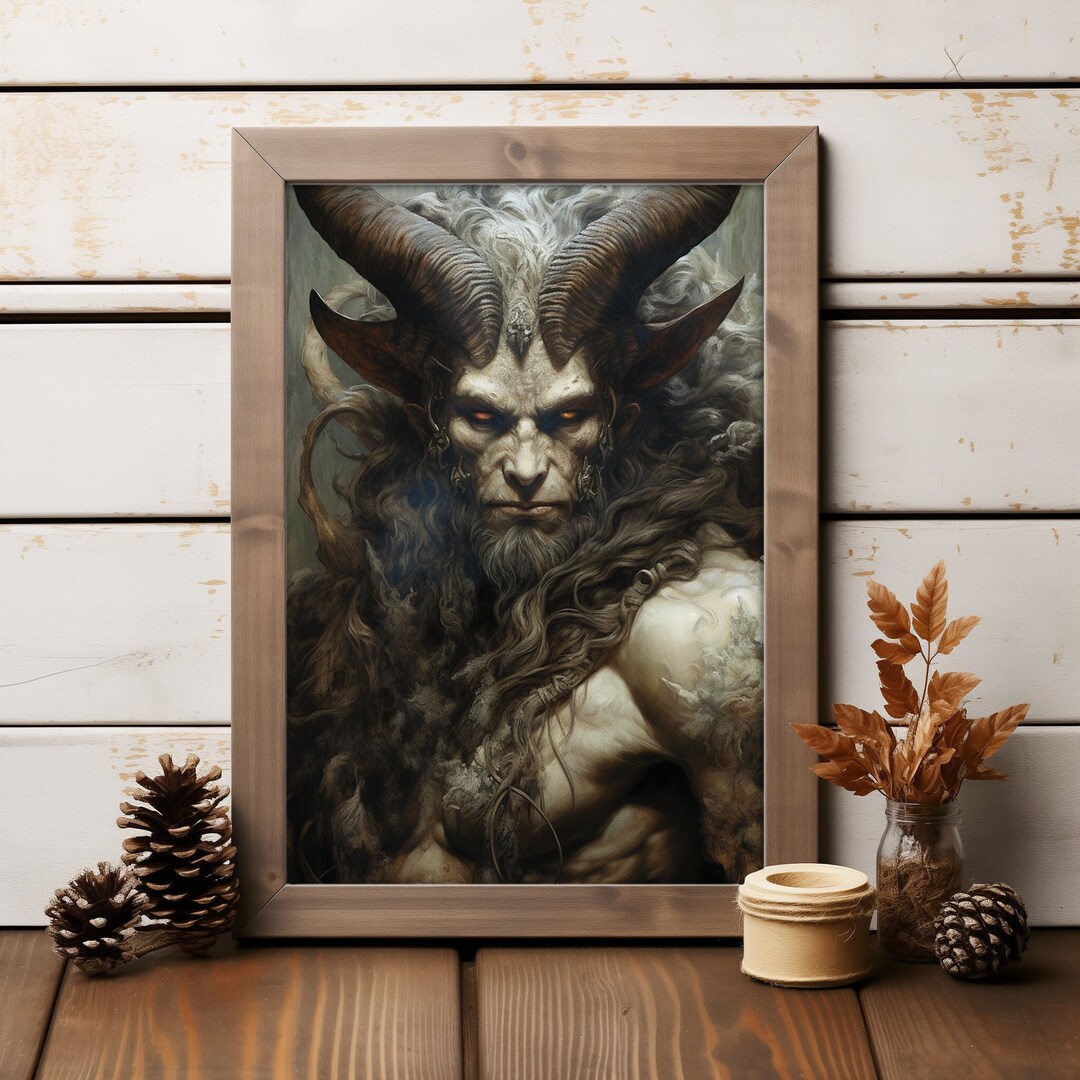 Forest Satyr Fantasy Art Print, Dark Academia Faun Poster, Greek ...
