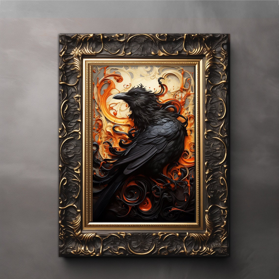 Mystical Raven Fine Art Print, Dark Academia Wall Art, Crow Decor ...