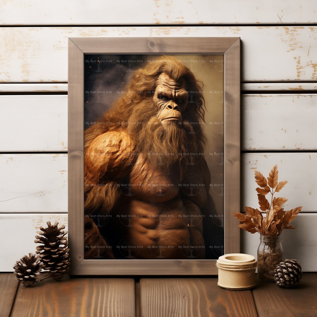 Bigfoot Sasquatch Art Print, Legendary Creature Big Foot, Beast Poster ...