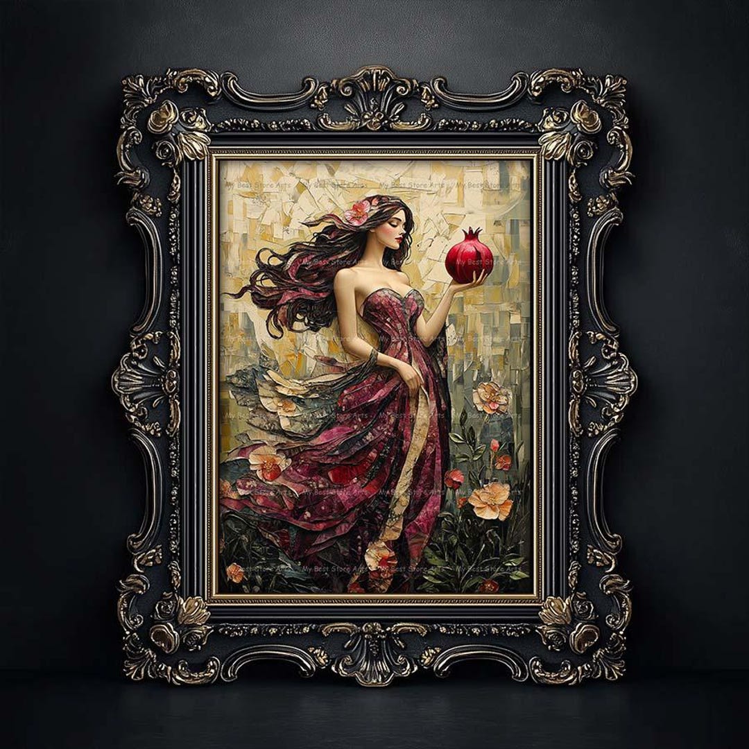 Persephone Art Print - Mystical Dark Academia Poster, Moody Gothic Wall ...
