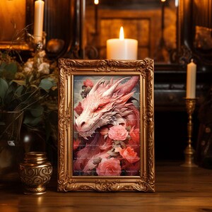 Dragon Surreal Fantasy, Whimsical Wall Art, Dark Academia Fine Art ...