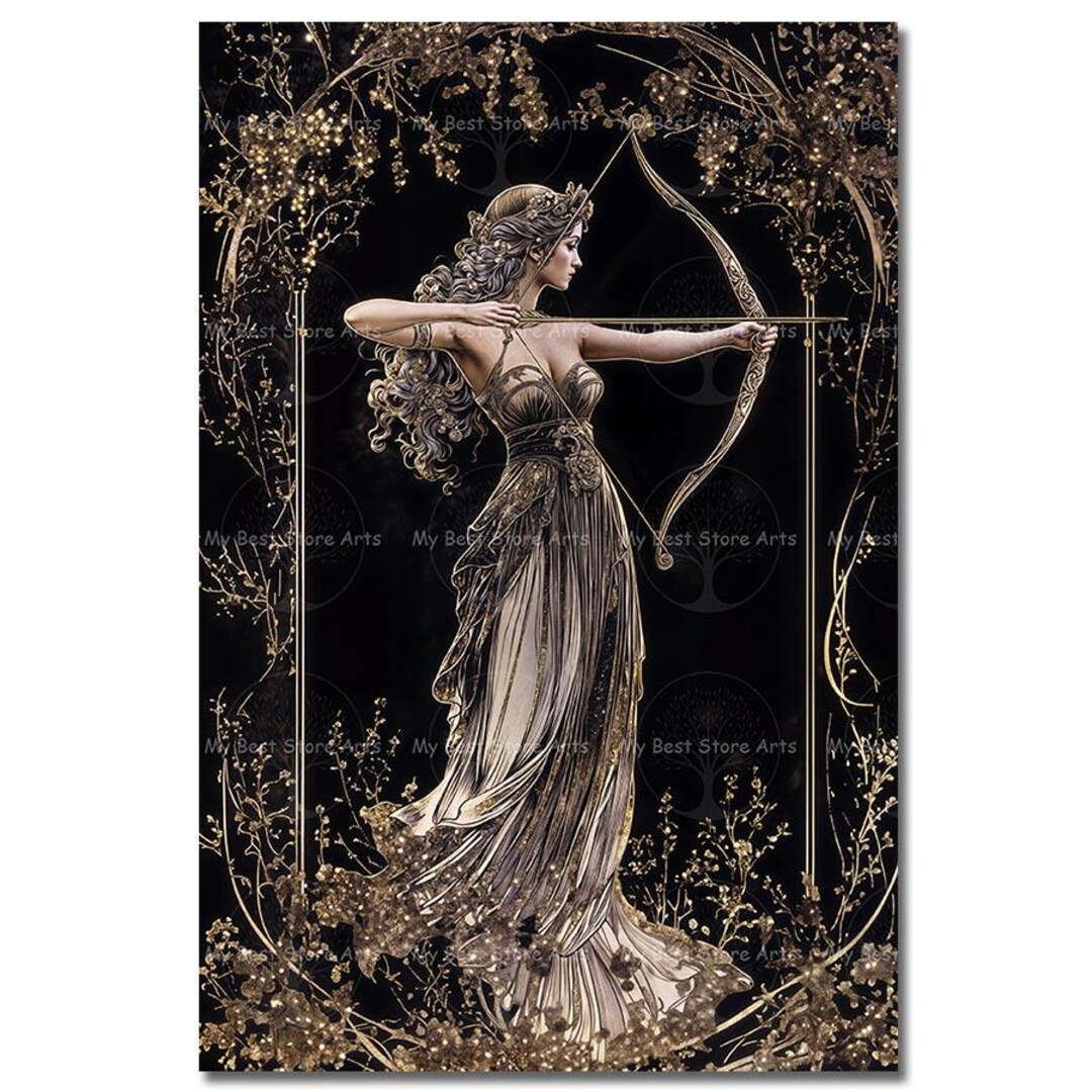 Artemis Art Print - Greek Goddess of Hunting, Celestial Mythology Wall ...