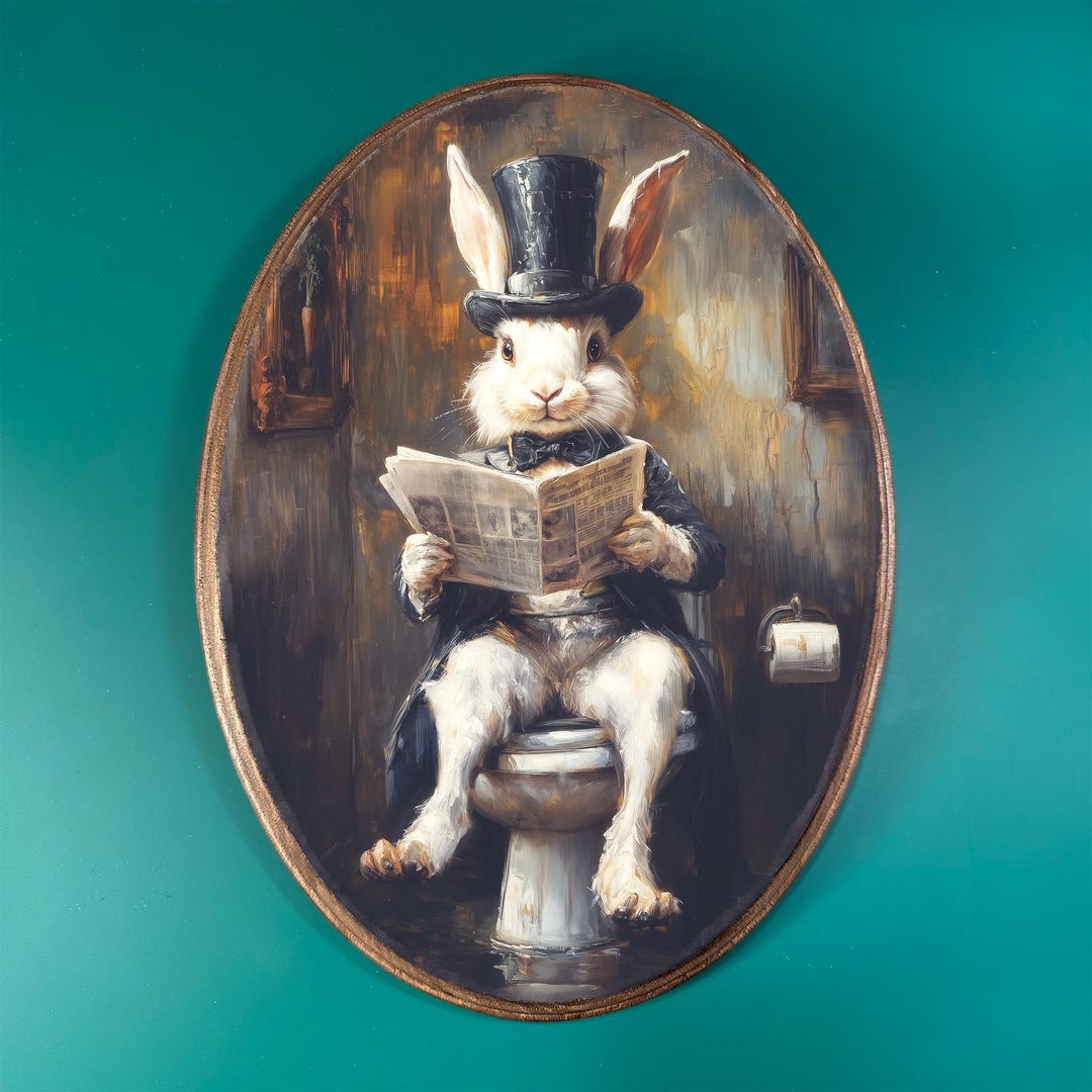 Gentleman Rabbit Victorian Gothic Wooden Decor | Whimsical Vintage ...