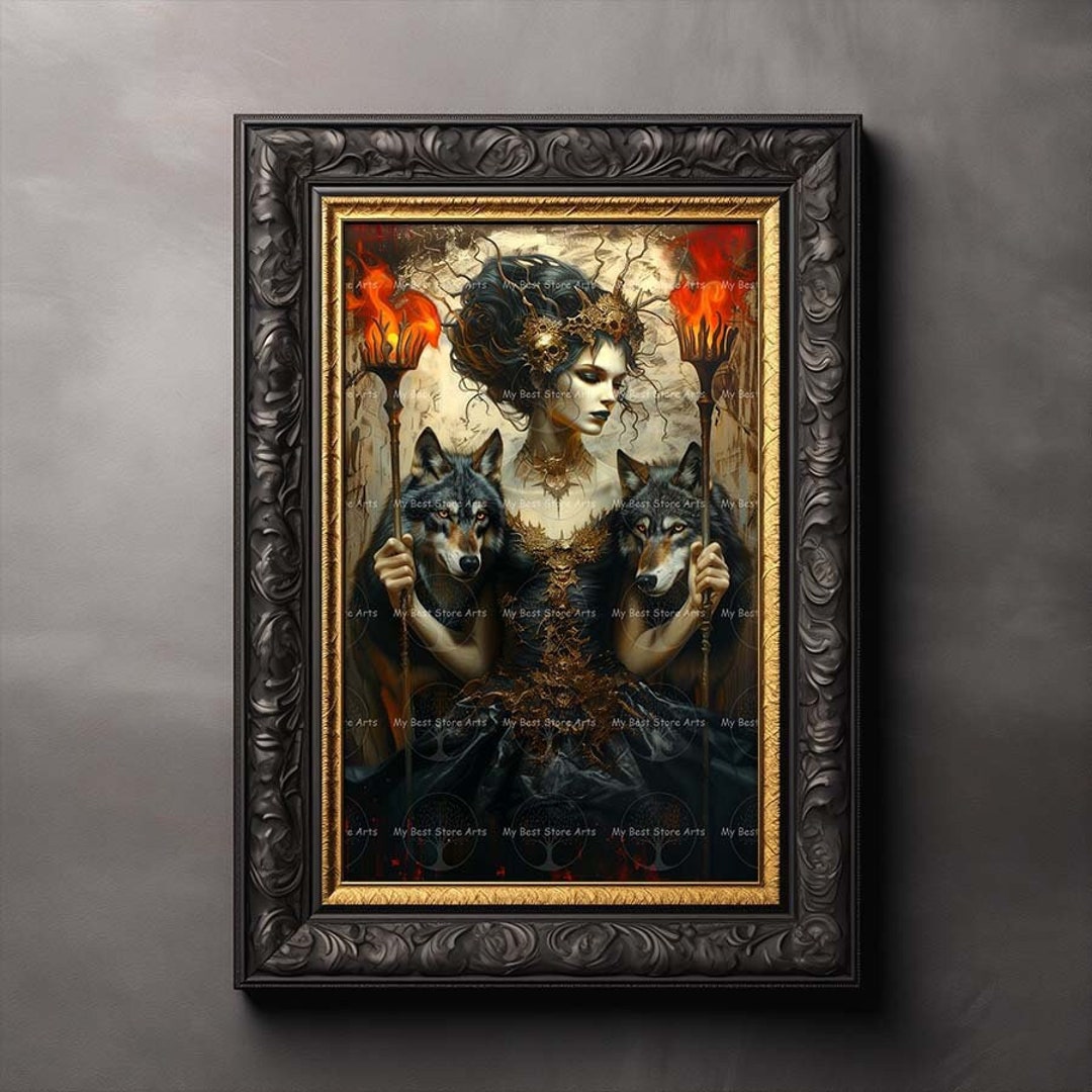 Witchy Hecate Art Print - Gothic Occult Picture, Folklore Witch Decor ...