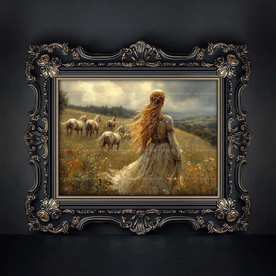 Cottagecore Epona Art Print - Deity Wall Decor, Celtic Goddess of ...