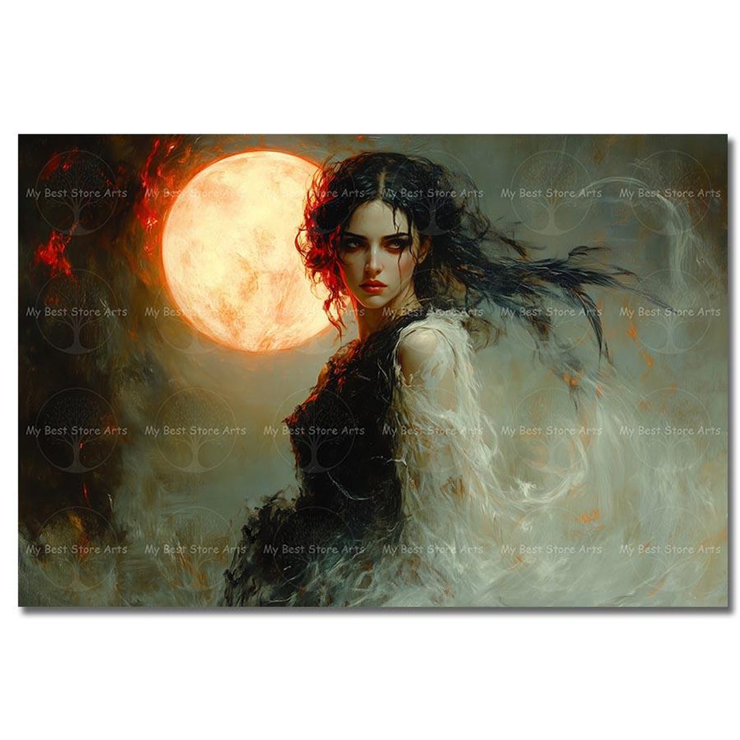 Scathach Art Print - Witchy Gothic Picture, Celtic Wall Decor, Dark ...