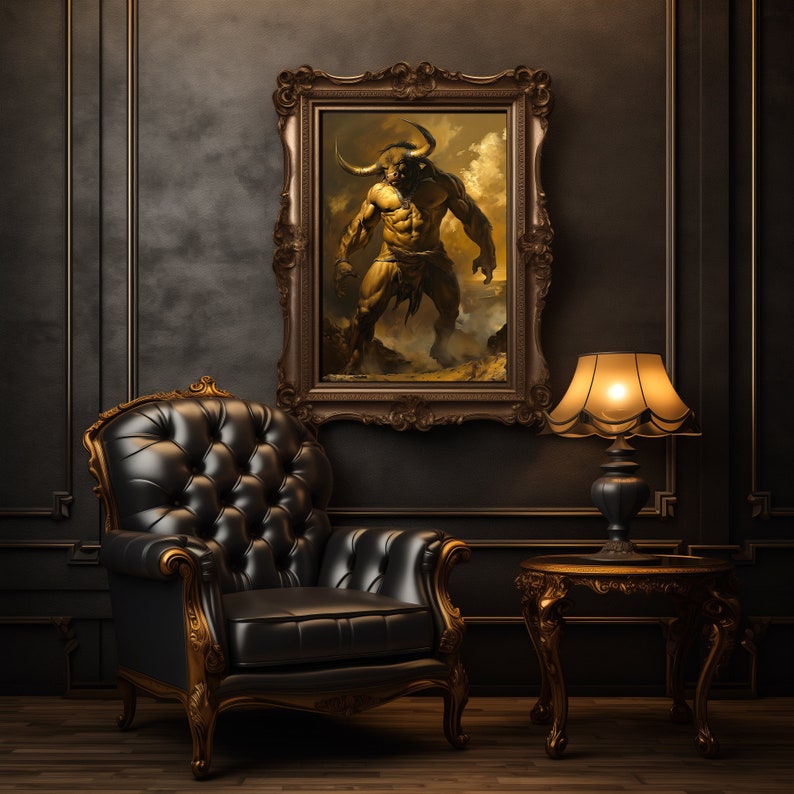 Legendary Minotaur Fine Art Print Greek Myth Monster, Fantasy Bull Wall ...