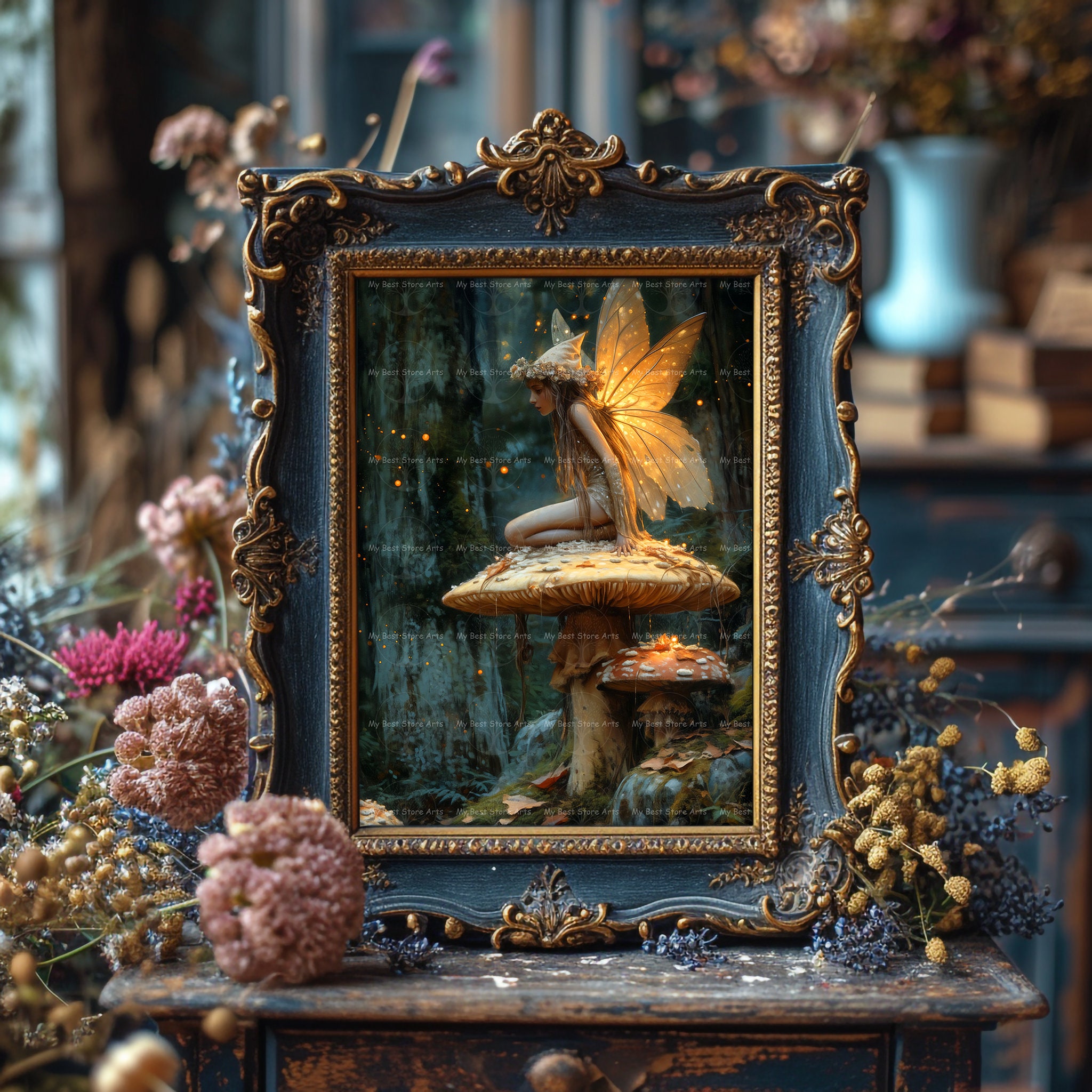 Magical Fairy Art Print - Fantasy Cottagecore Picture, Moody Mystical ...