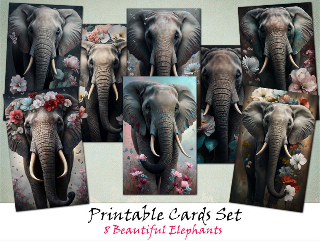 Elephant Cards Junk Journal Digital Download Printable - Etsy