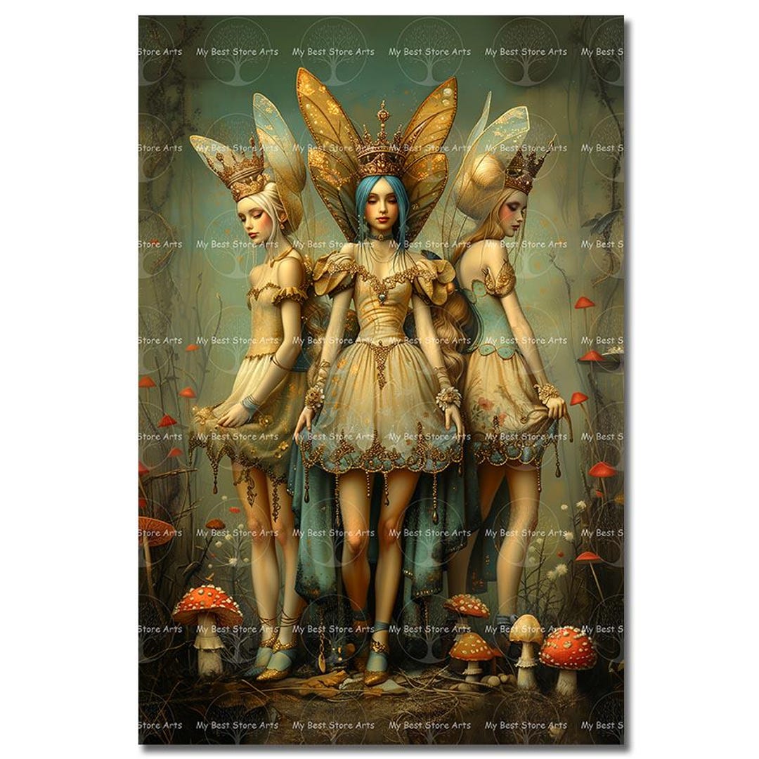 Fae Princesses Art Print - Fantasy Picture, Gothic Fae Poster ...