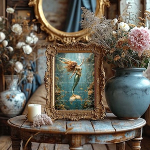 Mermaid Reaching the Surface Art Print - Sea Siren Poster, Fantasy ...