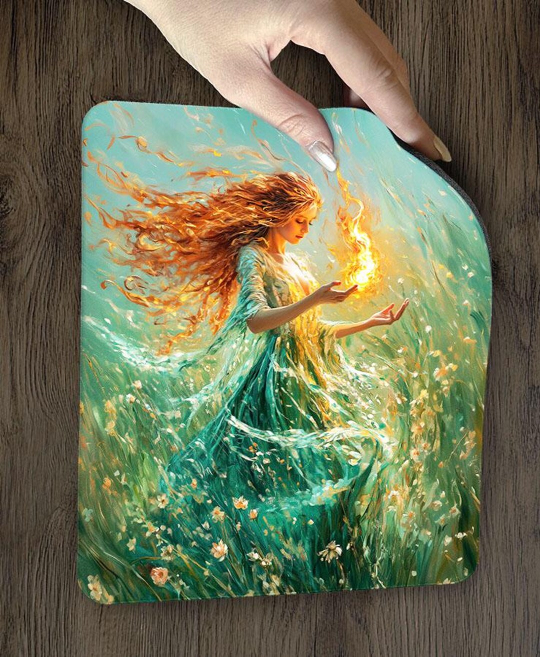 Brigid Fire Mouse Pad - Celtic Pagan Office Decor, Whimsical Irish ...