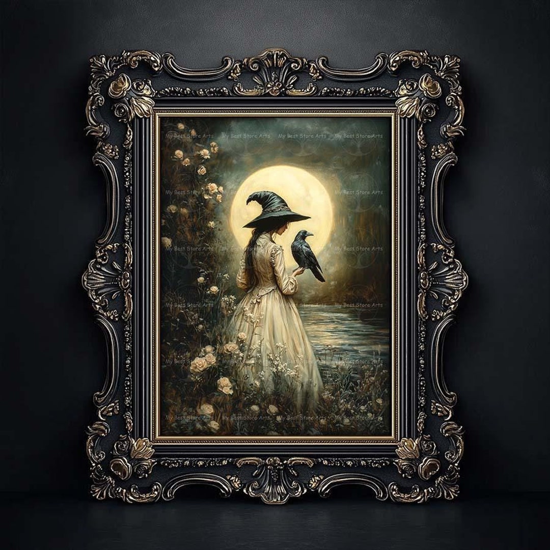 Mystical Witch Art Print Witchy Gothic Picture, Folklore Decor, Spooky ...