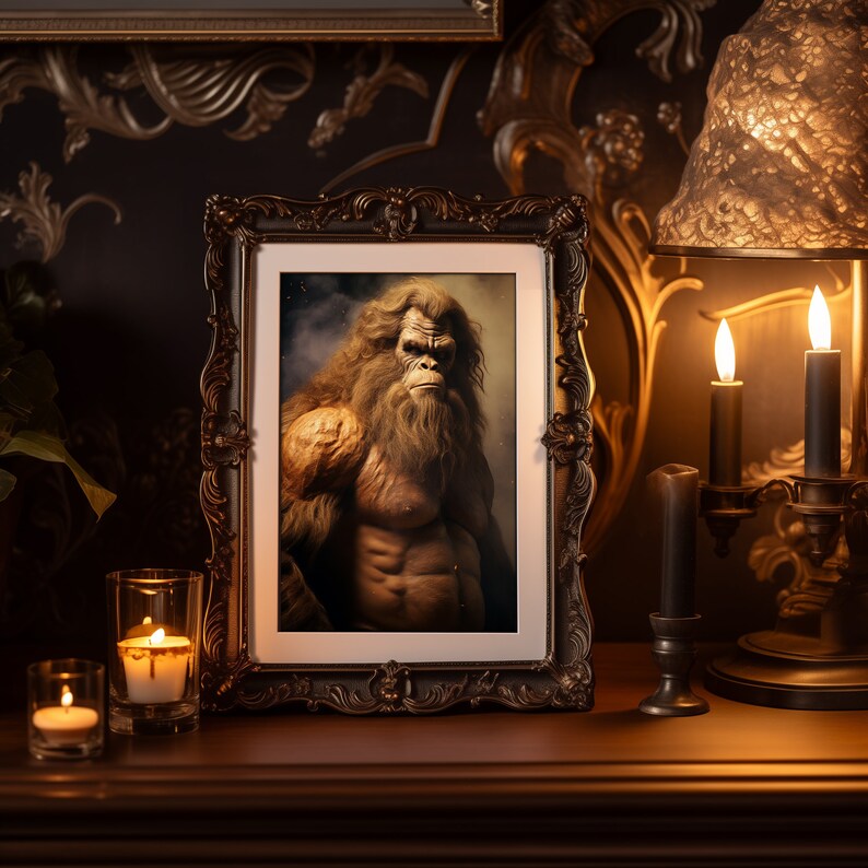 Bigfoot Sasquatch Art Print, Legendary Creature Big Foot, Beast Poster ...