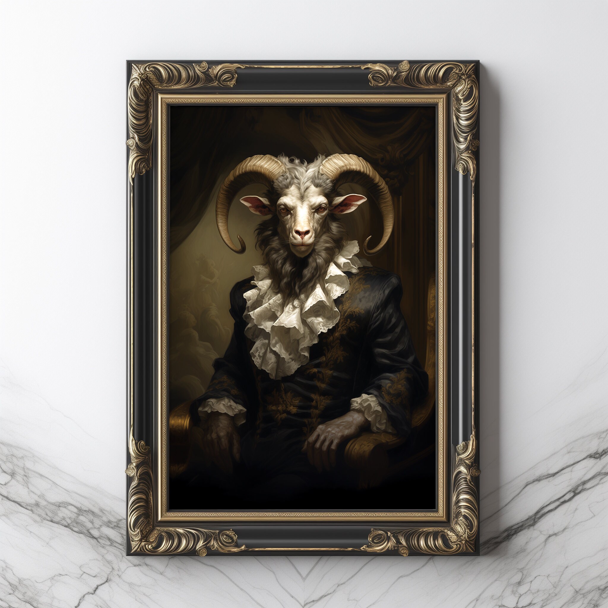 Victorian Sheep Fine Art Print, Animal Poster, Animal Portrait, Ram ...