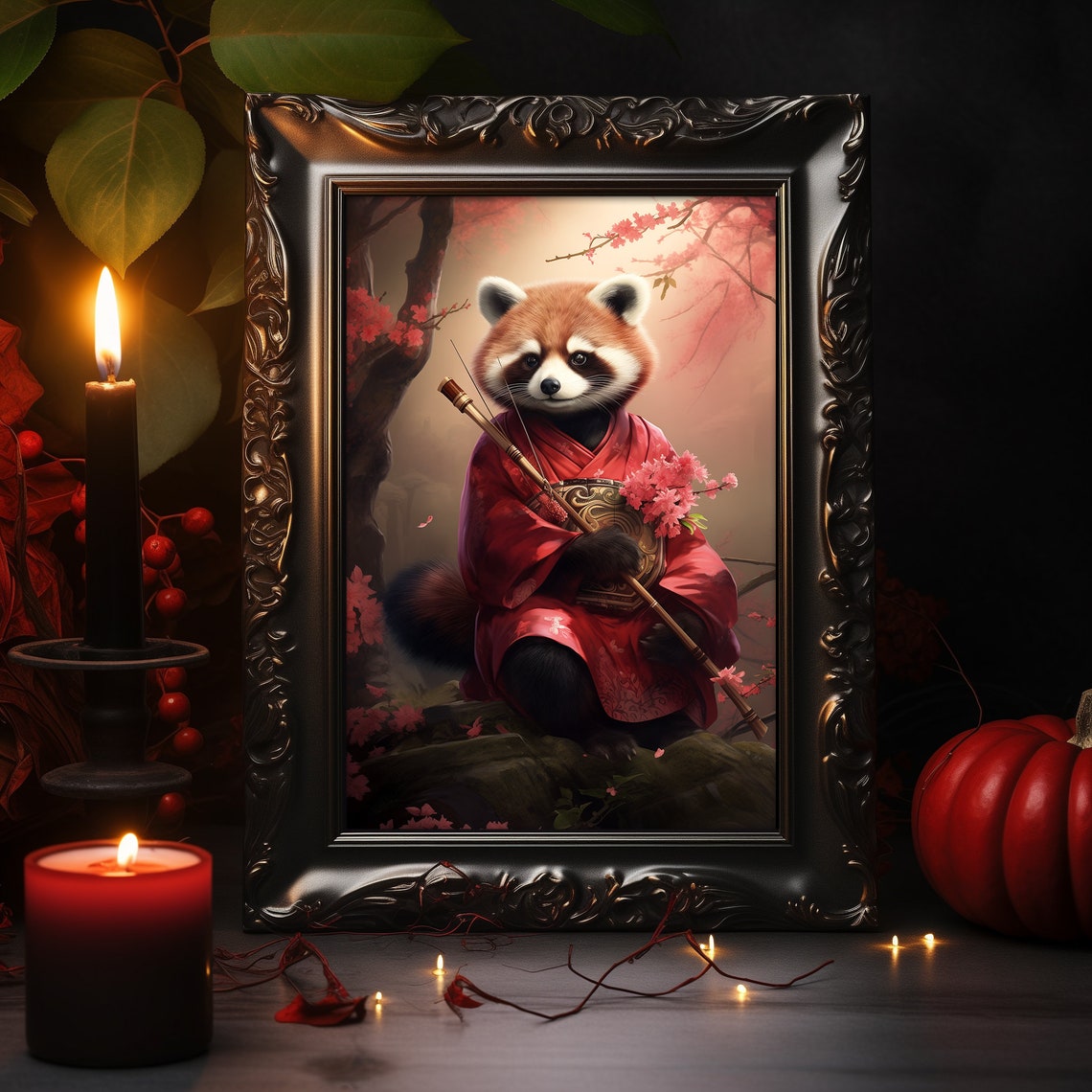 Mystical Red Panda Fine Art Print, Magical Forest Dreams Wall Art ...