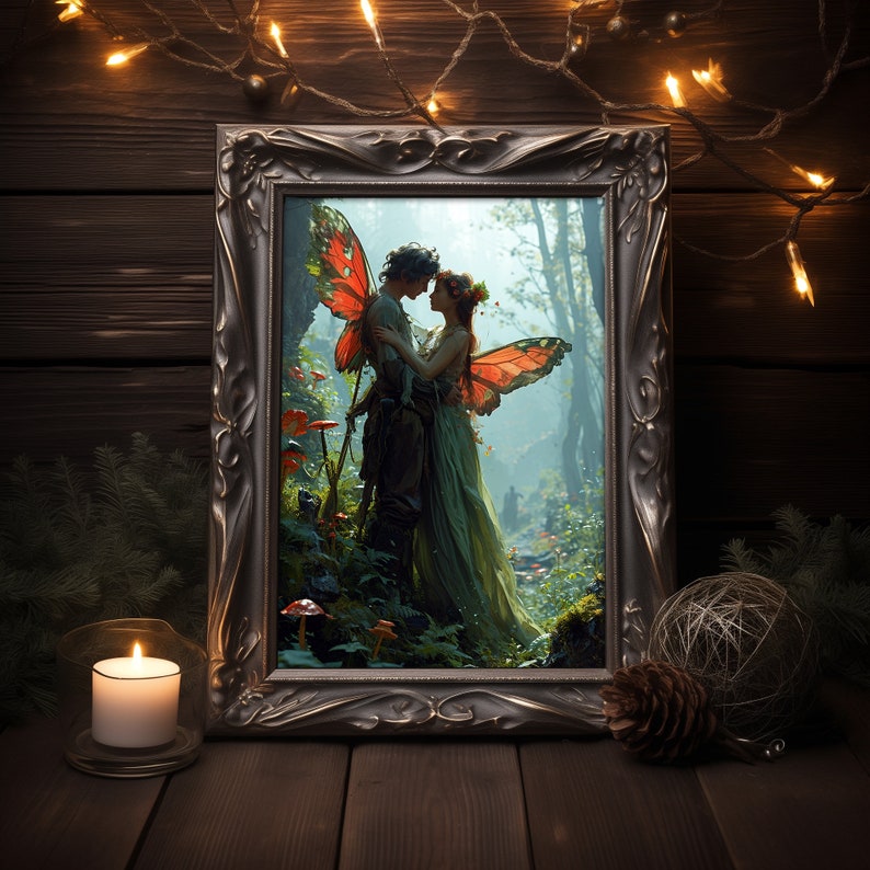Romantic Fairy Art Print Fantasy Wall Decor, Magical Fae Poster ...