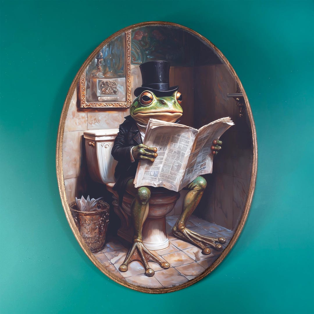 Victorian Frog Gentleman Wooden Decor | Whimsical Vintage-style Plaque ...