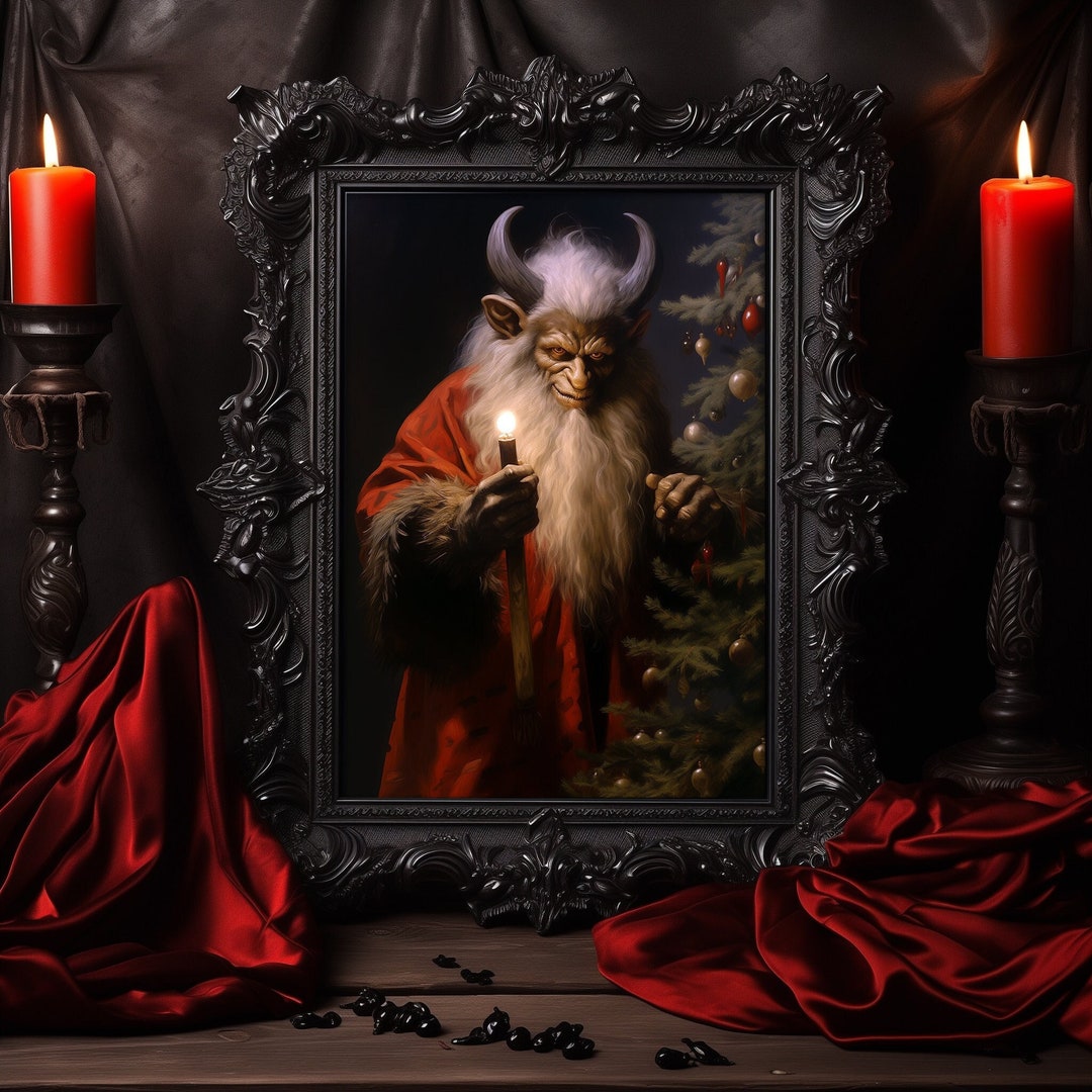 Krampus Christmas Tree Art Print, Krampus Poster, Horror Decor, Dark ...