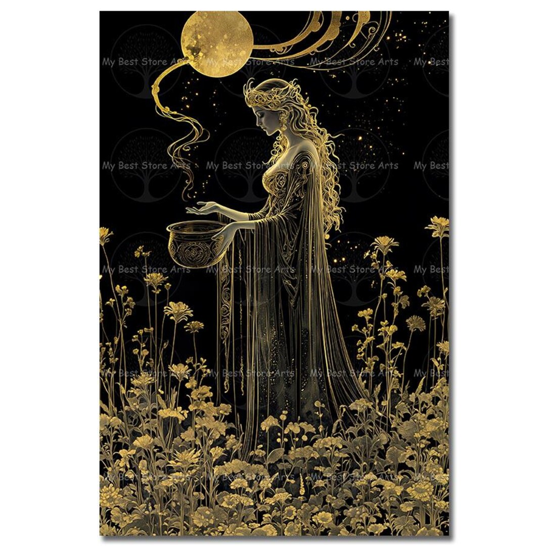 Ceridwen Art Print - Celtic Welsh Goddess, Witchy Gothic Wall Decor ...
