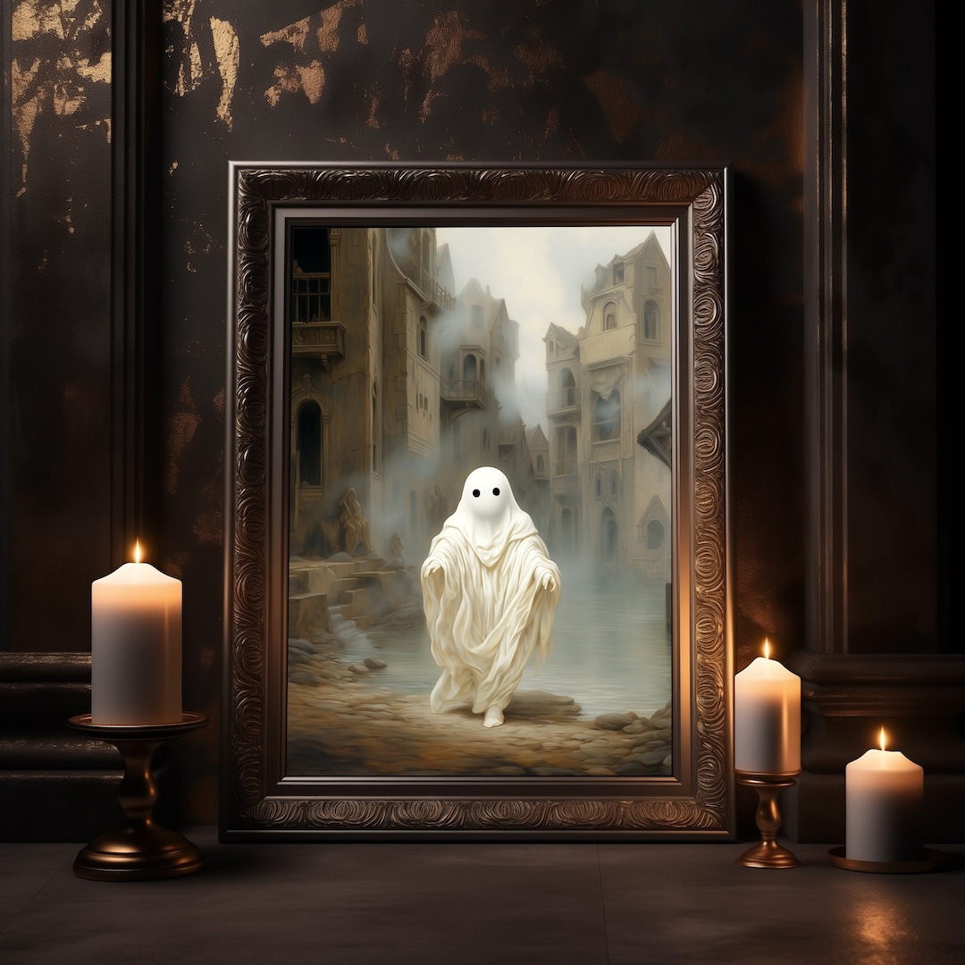 Cute Ghost Art Ghost Print Dark Academia Spirit Ghost Fine Art Print ...