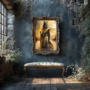 Bastet Cat Goddess Art Print - Gothic Picture, Egyptian Mythology Wall ...