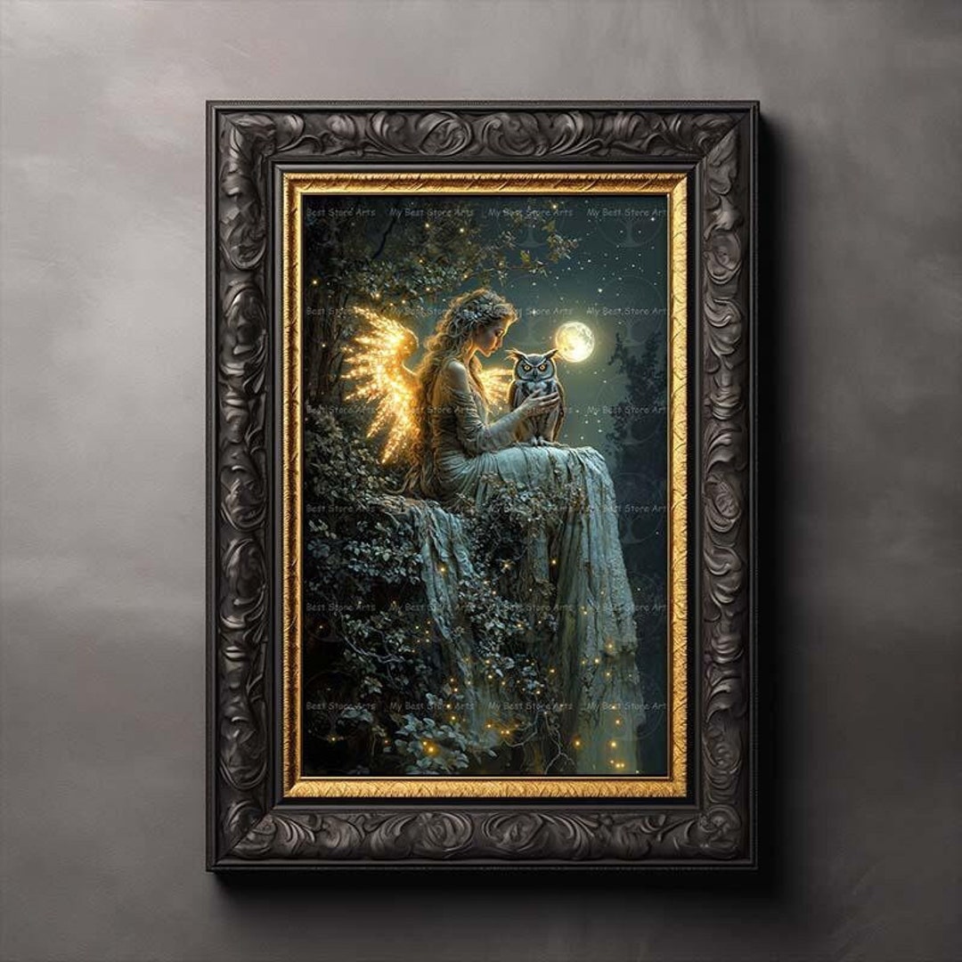 Night Goddess Nyx Art Print - Gothic Occult Picture, Greek Mythology ...