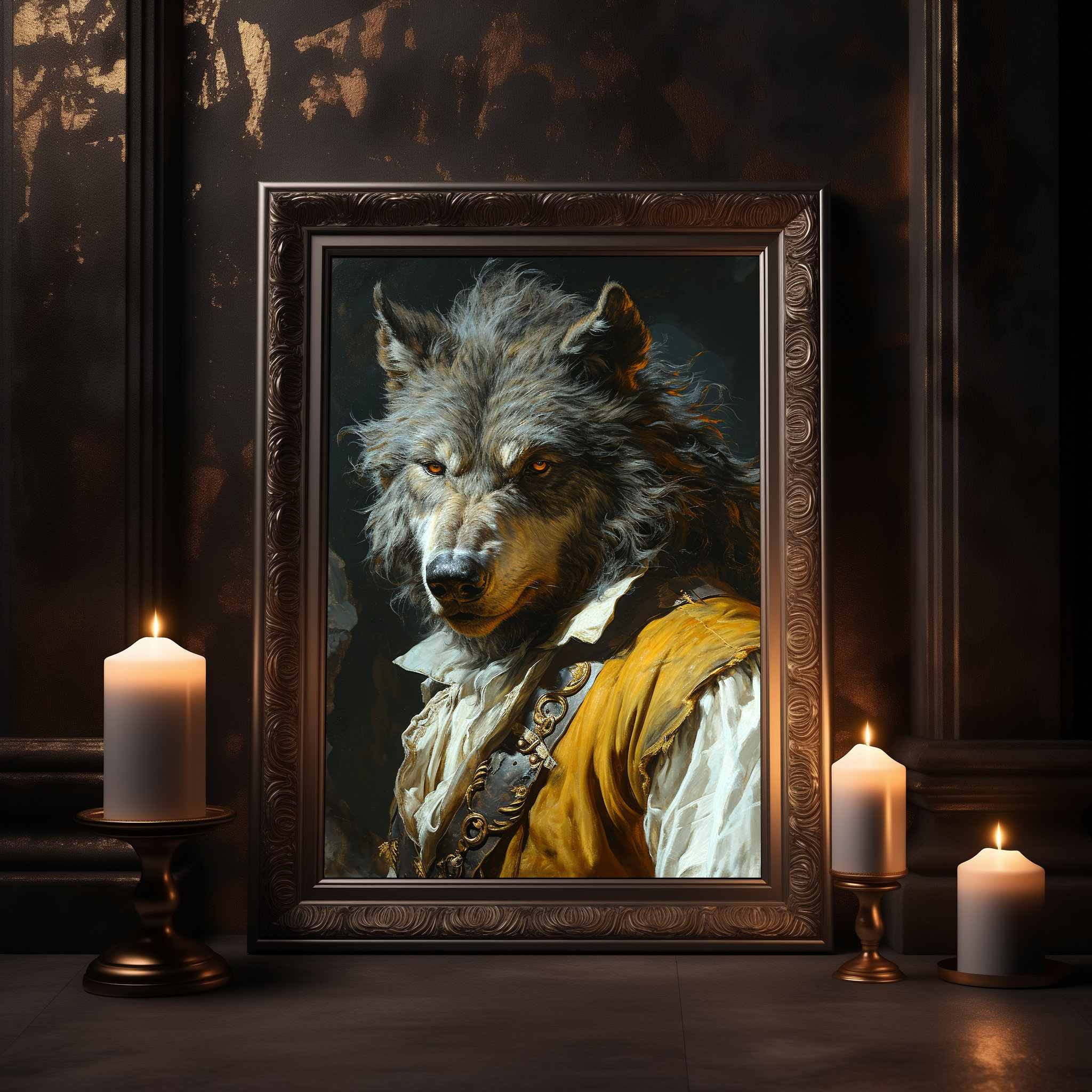 Fancy Lycan Werewolf Art Print Wolf Poster Art, Gothic Home Decor, Dark ...
