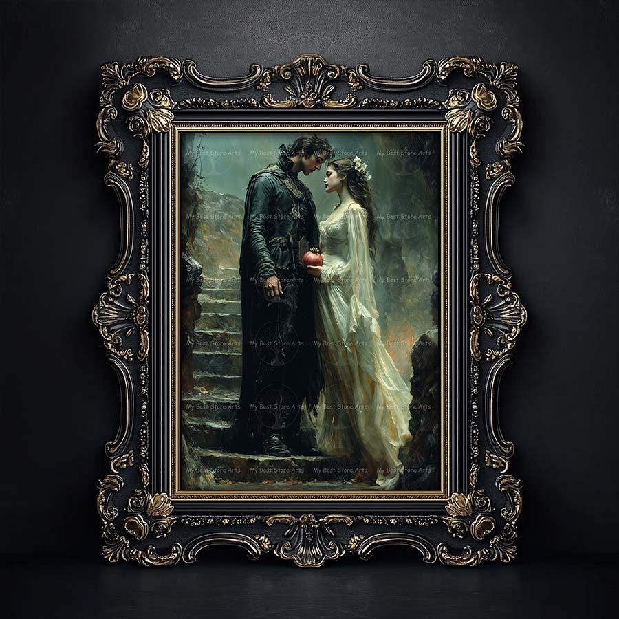 Mystical Hades and Persephone Art Print - Dark Academia Poster ...