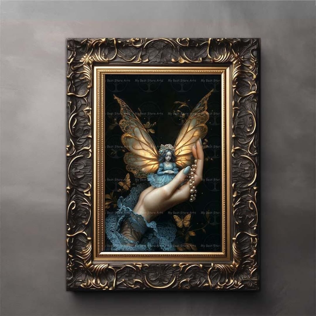 Holding Blue Fairy Princess Art Print - Fantasy Victorian Hand Picture ...