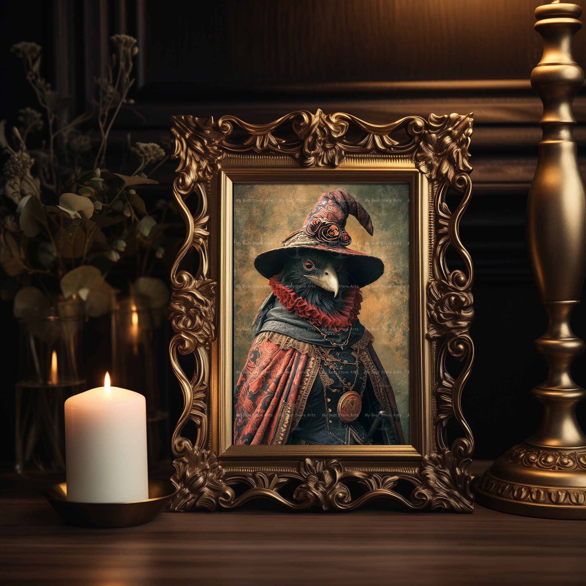 Crow Warlock Art Print - Dark Fantasy Poster, Witchy Animal Wall Decor ...