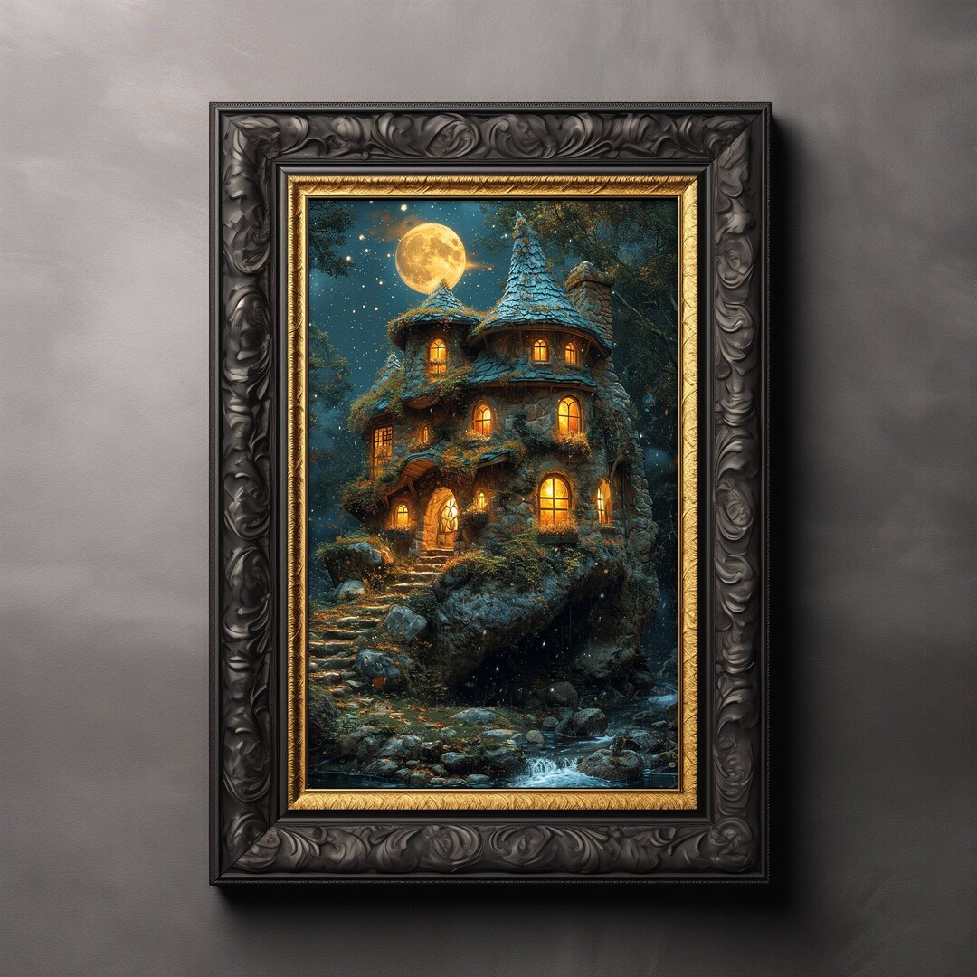 The Fae House Art Print Whimsigoth Landscape Wall Decor, Fantasy ...
