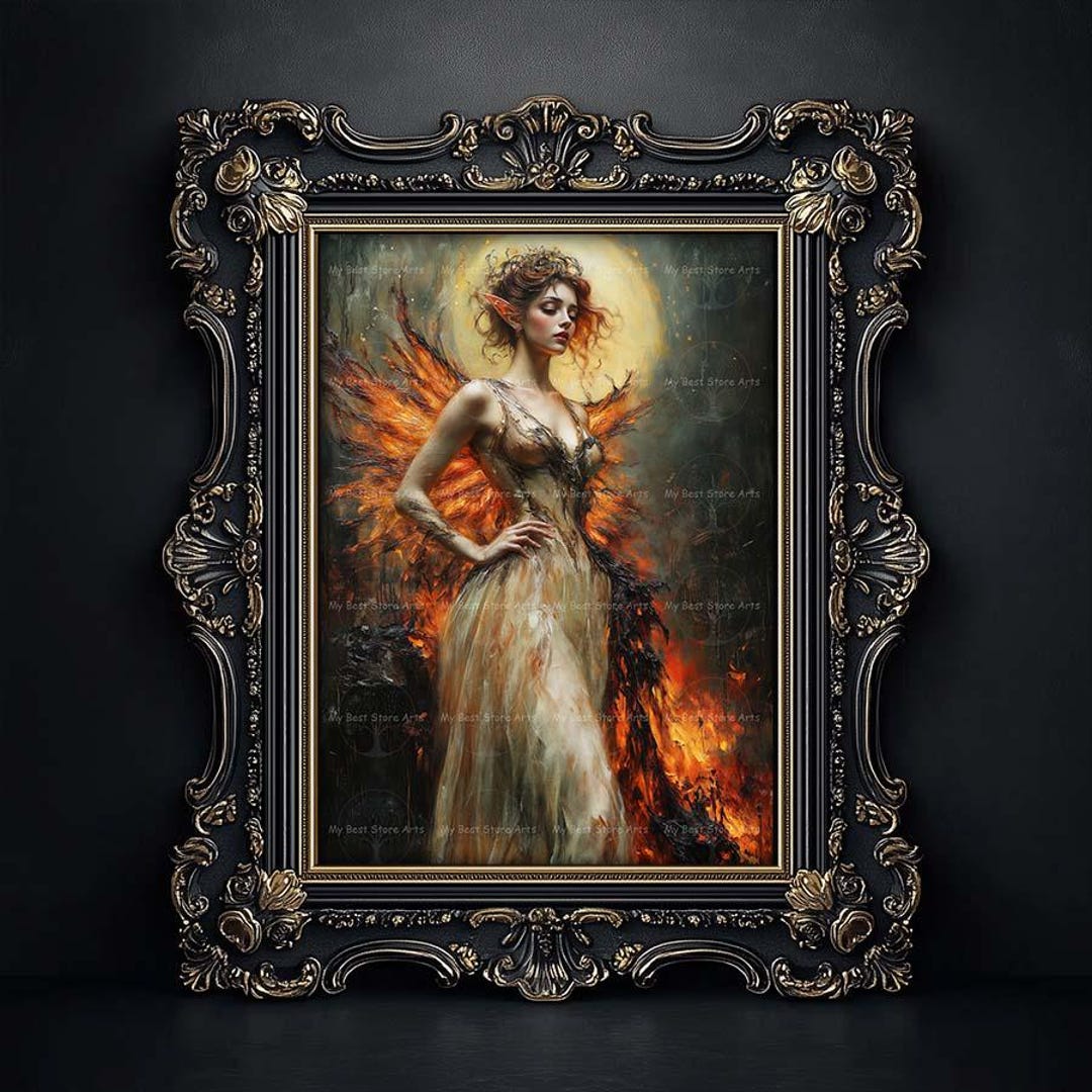 Fire Nymph Art Print - Fantasy Fairy Picture, Witchy Spooky Fae Poster ...