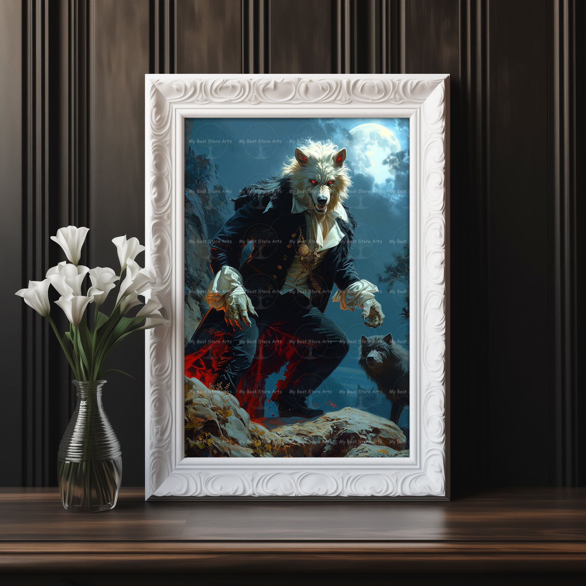 Dracula Werewolf Art Print Wolf Poster Art, Gothic Home Decor, Dark ...
