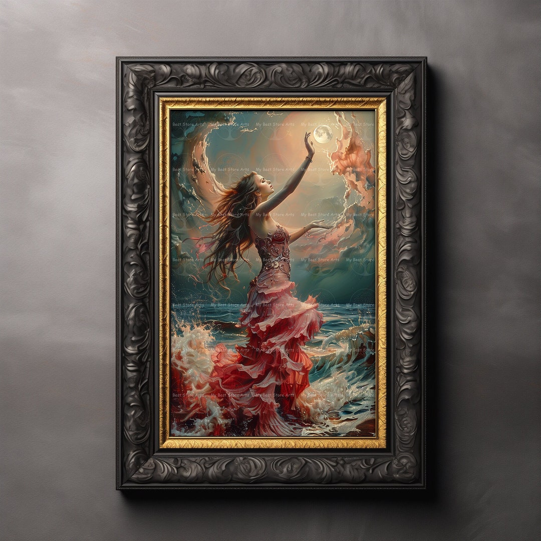 Aphrodite and the Moon Art Print Greek Goddess Love Beauty, Venus ...