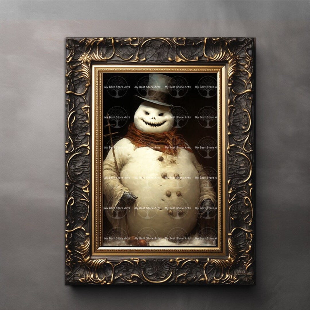 Dark Snowman, Gothic Christmas Decorations, Dark Academia Christmas ...